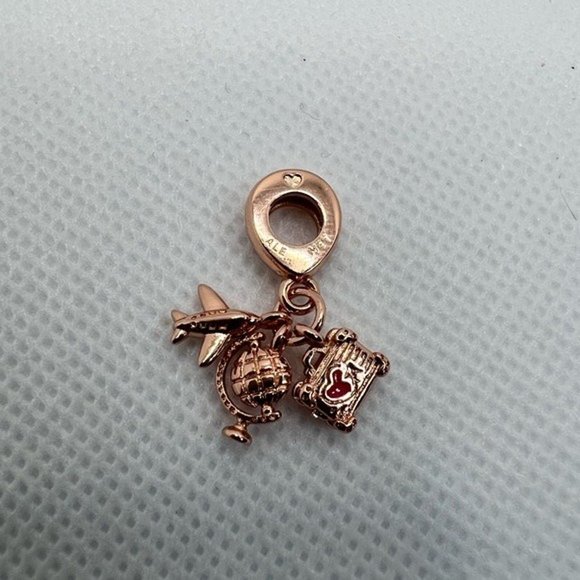 Pandora | Jewelry | Pandora Airplane Globe Suitcase Triple Dangle Charm ...